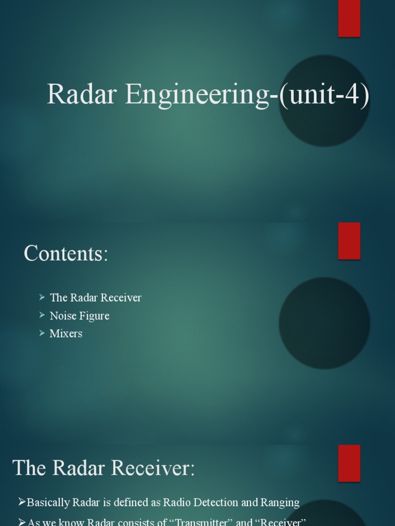 Radar Engineering - (Unit-4) | PDF
