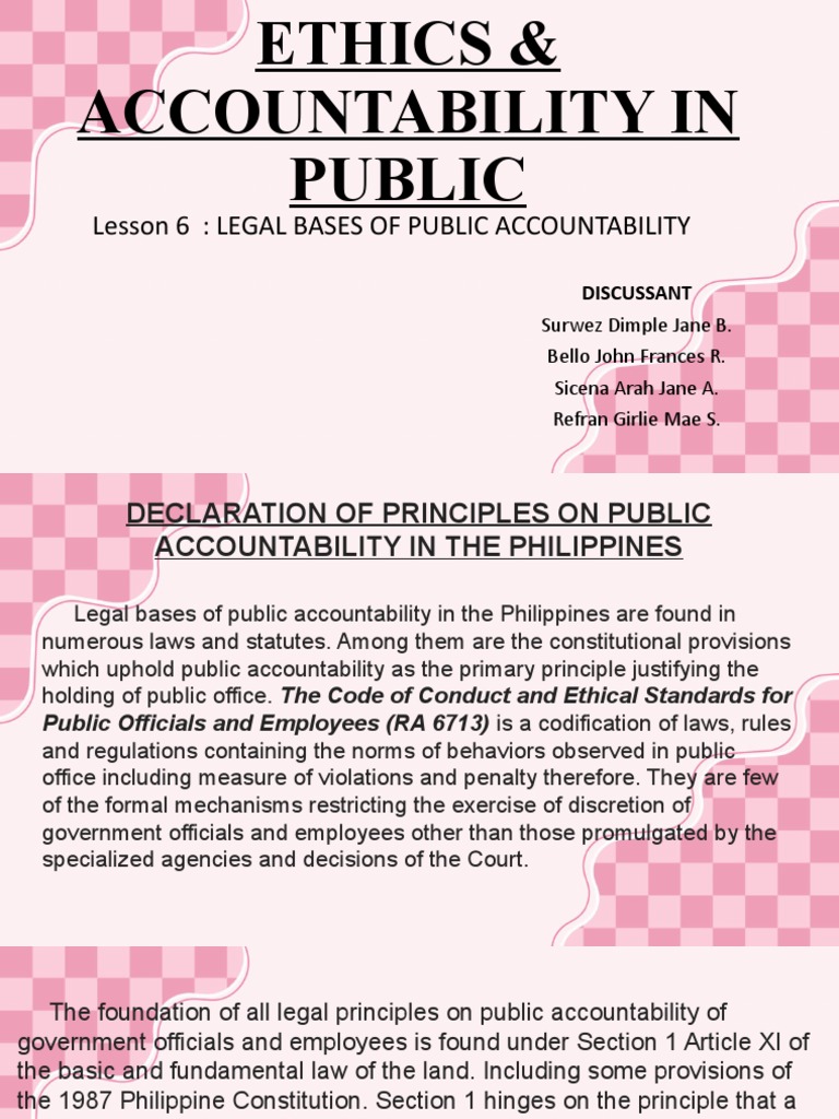Ethics & Accountability in Public Report | PDF | Political Corruption ...