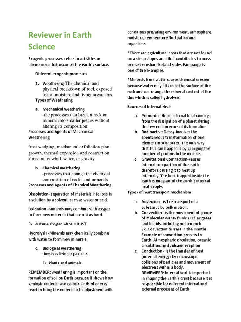 Reviewer in Earth Science 2nd Quarter | PDF | Magma | Plate Tectonics