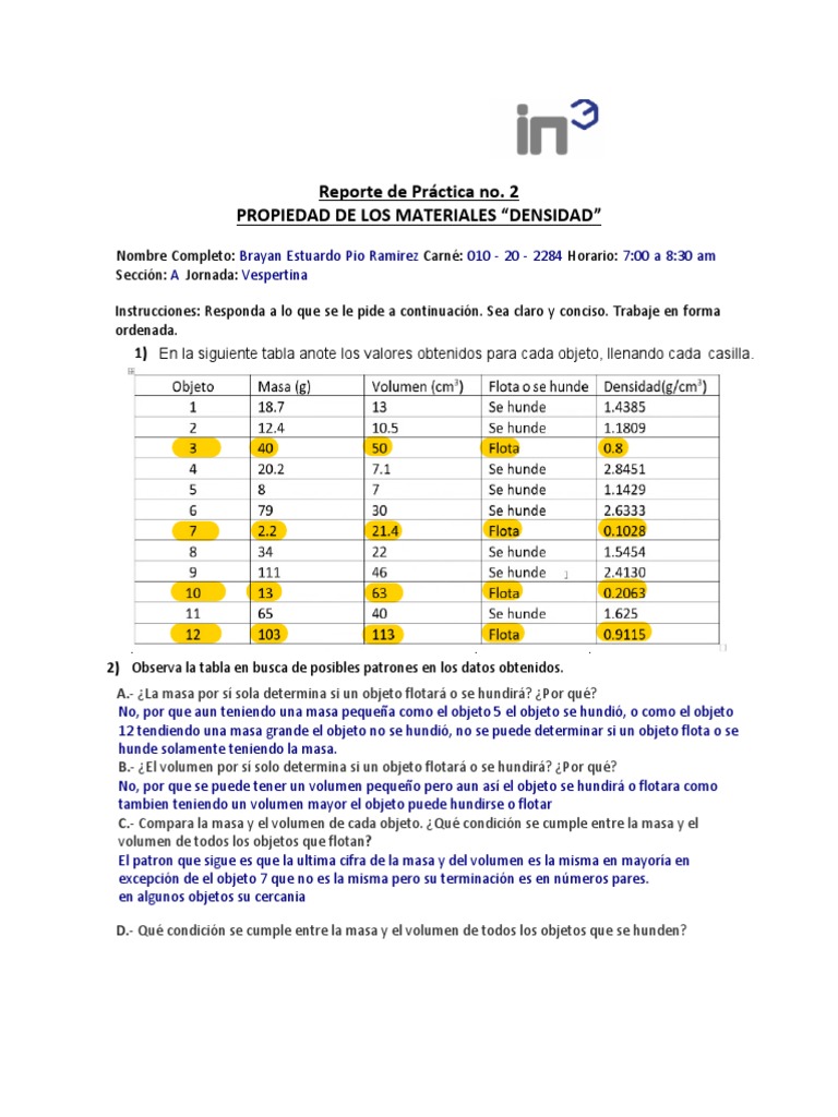 Practica Laboratorio 2 Solidos 1 | PDF