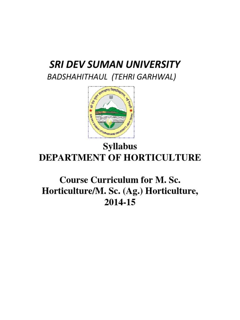 M.Sc. Horticulture | PDF | Horticulture | Vegetables