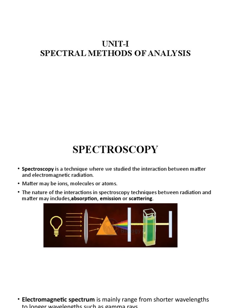 Unit-I, 2,3 | PDF | Atomic Absorption Spectroscopy | Infrared Spectroscopy