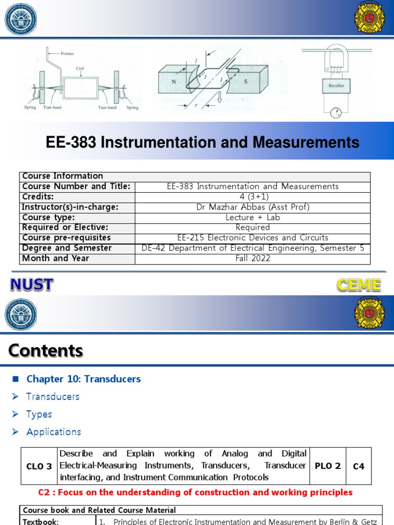 Transducers in Instrumentation Course | PDF | Computers | Technology ...