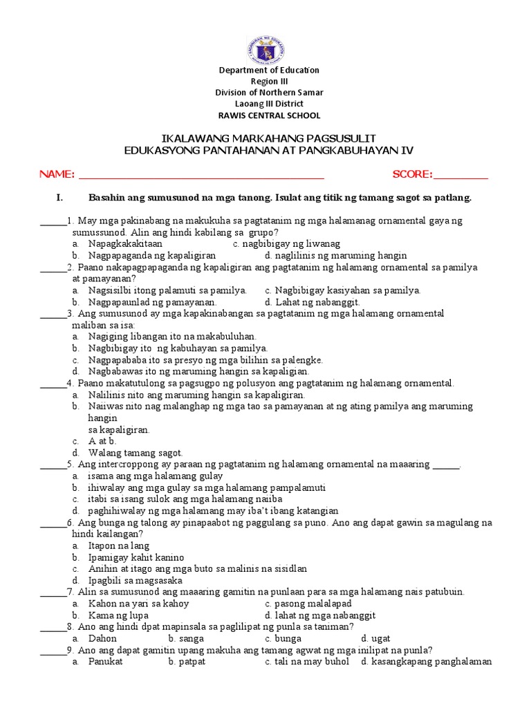 PT - Epp 4 - Q2 | PDF