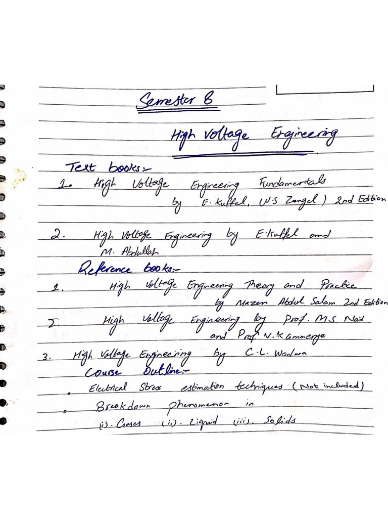 High Voltage Engineering Notes | PDF