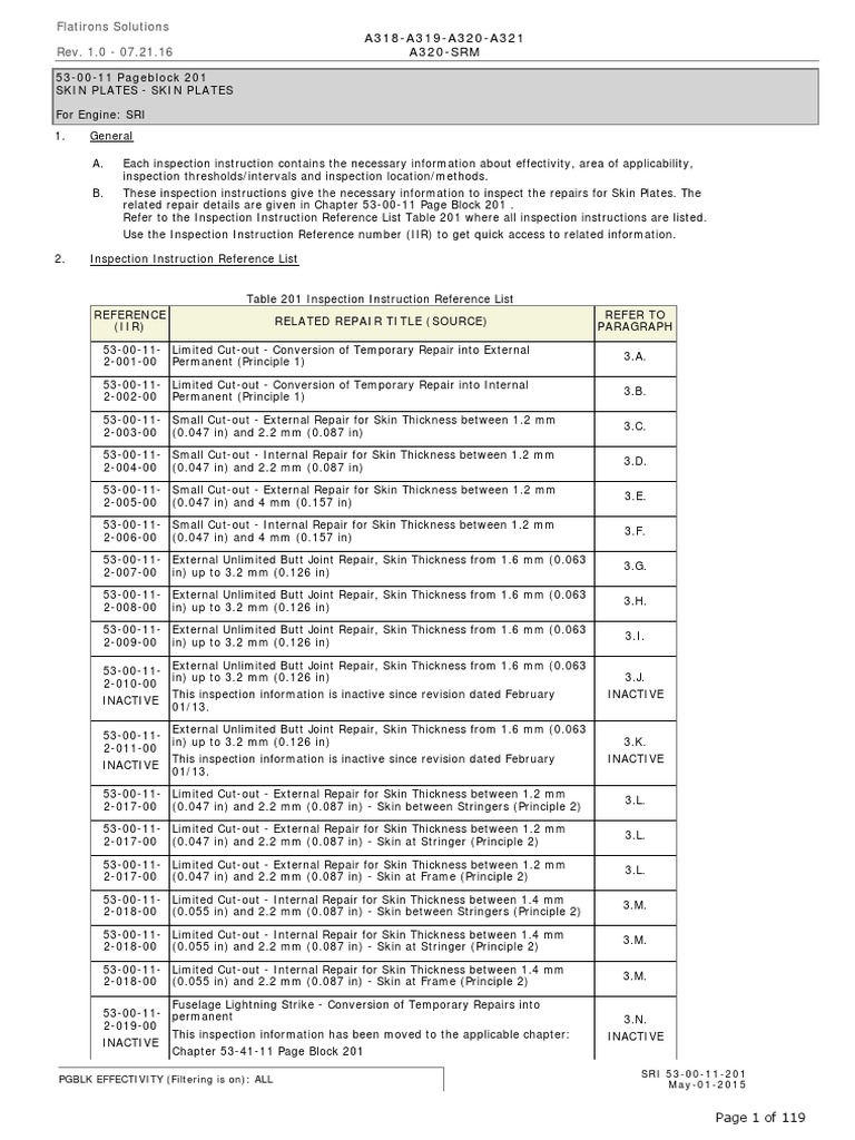 A320 Skin Plates Inspection Guide | PDF | Fuselage | Aviation