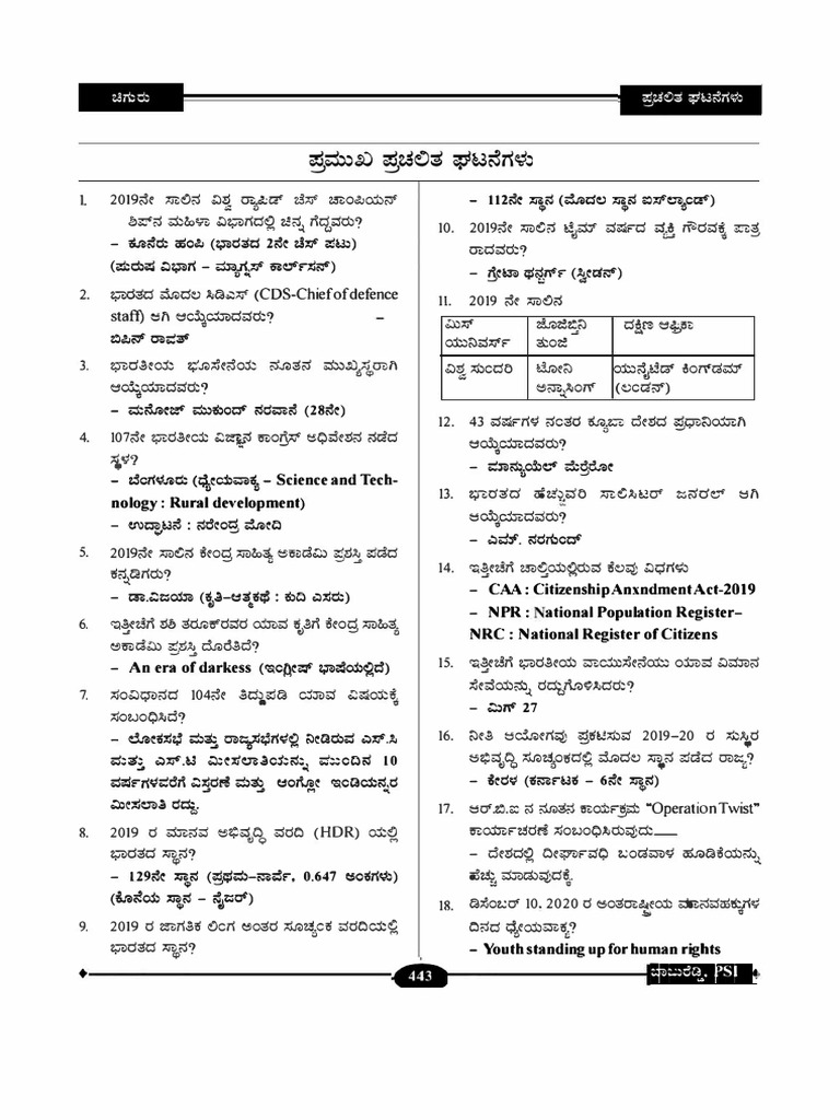 CHIGURU Jan Current Affairs | PDF