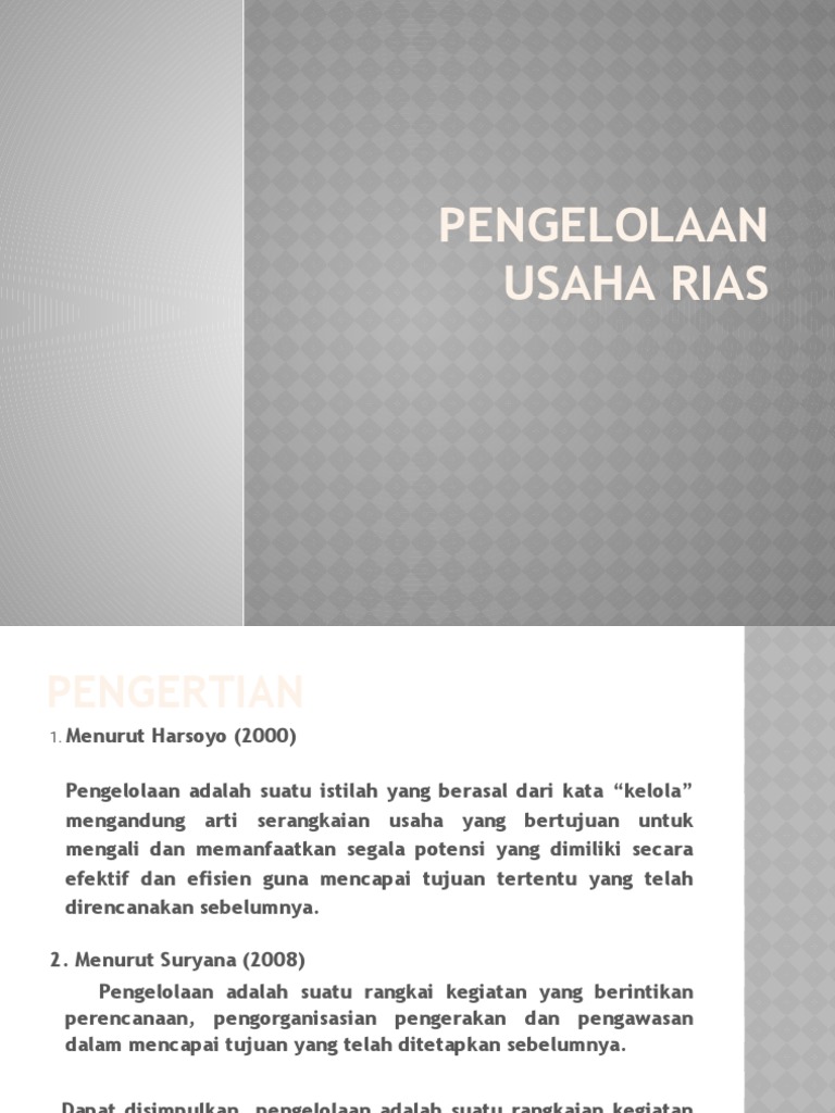 Pengelolaan Usaha Rias | PDF | Bisnis