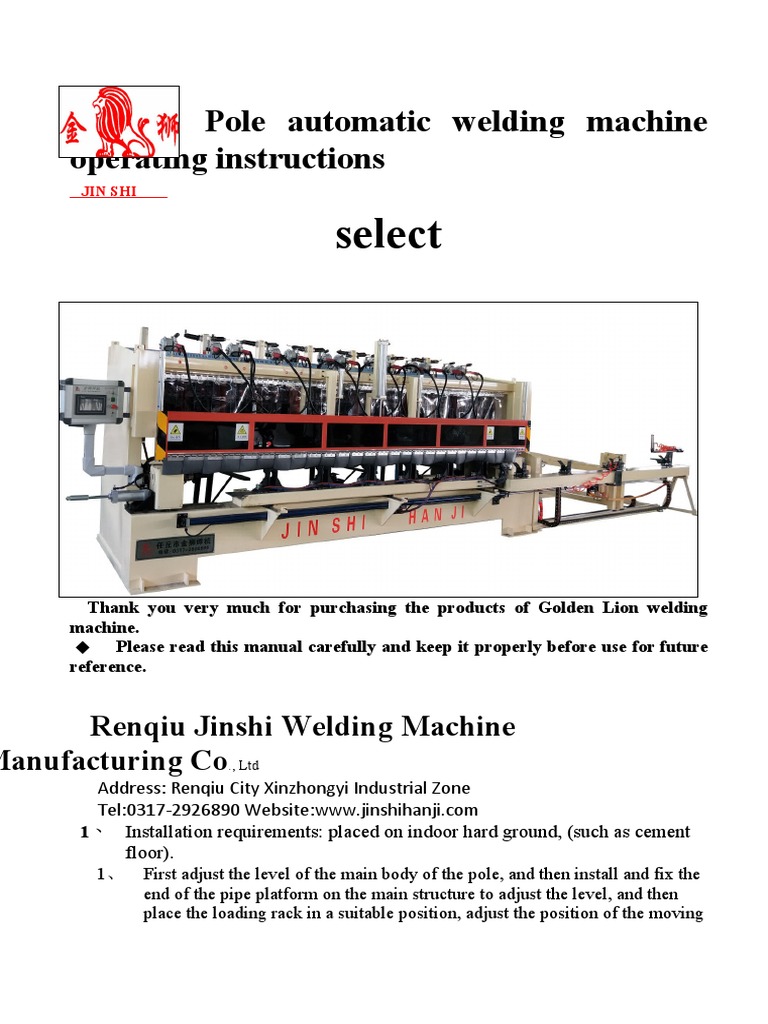 Welding Machine For Vertical Operation Manual (English) | PDF | Switch ...