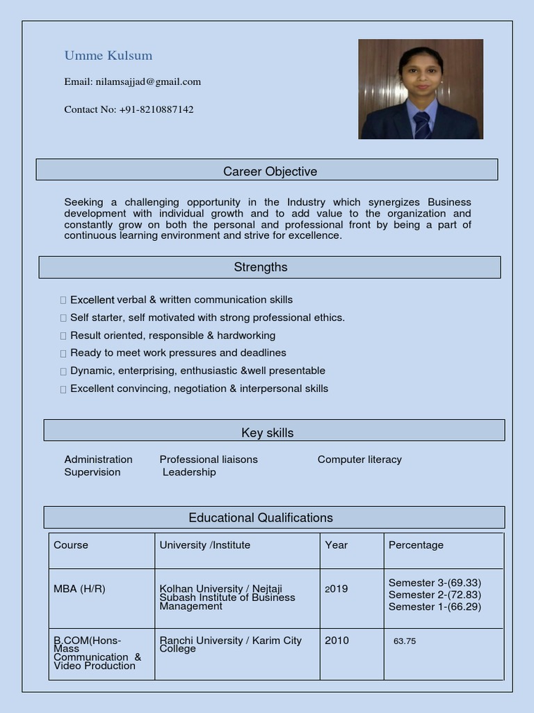 Umme Kulsum Resume | PDF | Behavioural Sciences | Learning