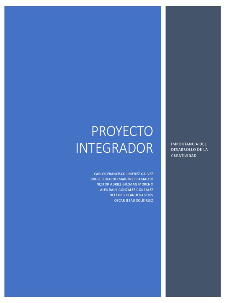 Proyecto Integrador | PDF | Creatividad | Felicidad