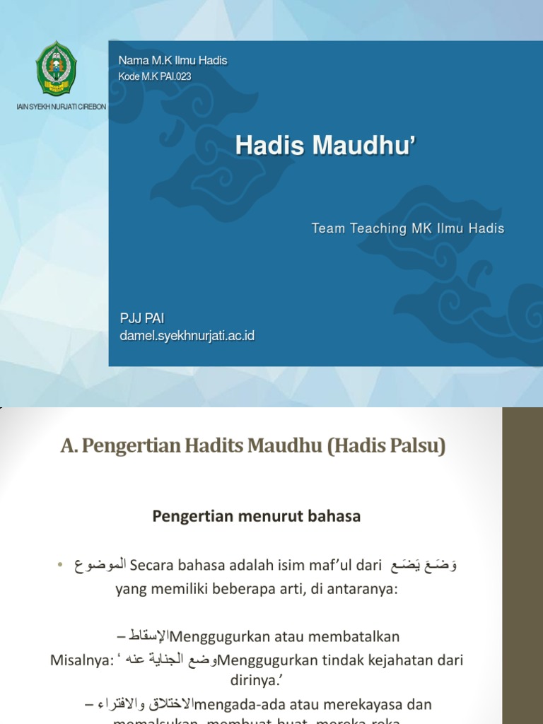 Hadis Maudhu’: Pengertian dan Hukum | PDF | Agama & Spiritualitas