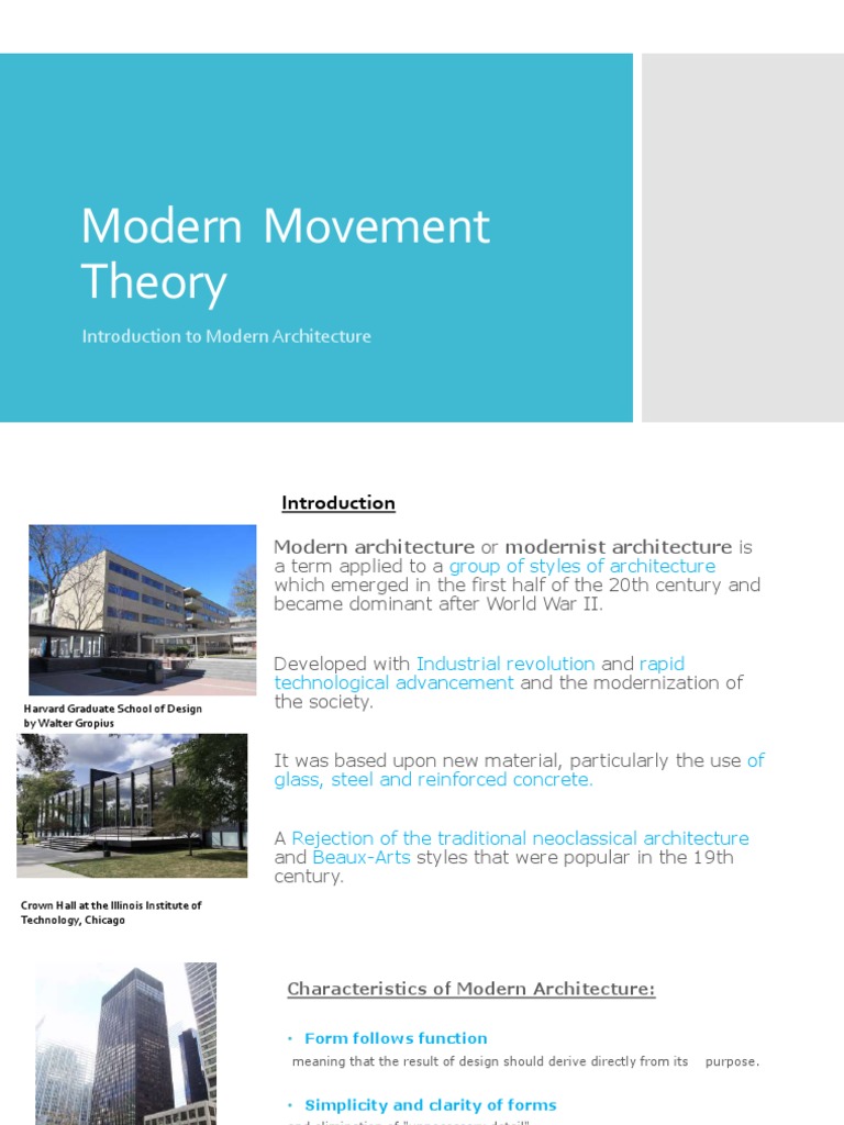 Modern Architecture Intro | PDF | Architectural Design | Architecture