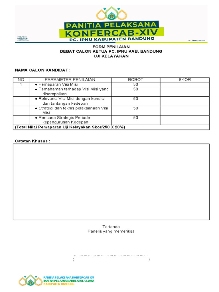 Format Penilaian Debat Calon Ketua OSIS | PDF
