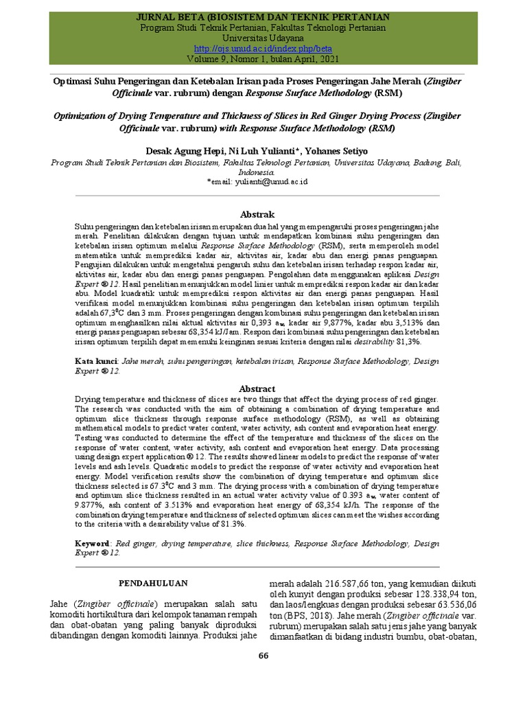Program Studi Teknik Pertanian Dan Biosistem, Fakultas Teknologi Pertanian, Universitas Udayana ...