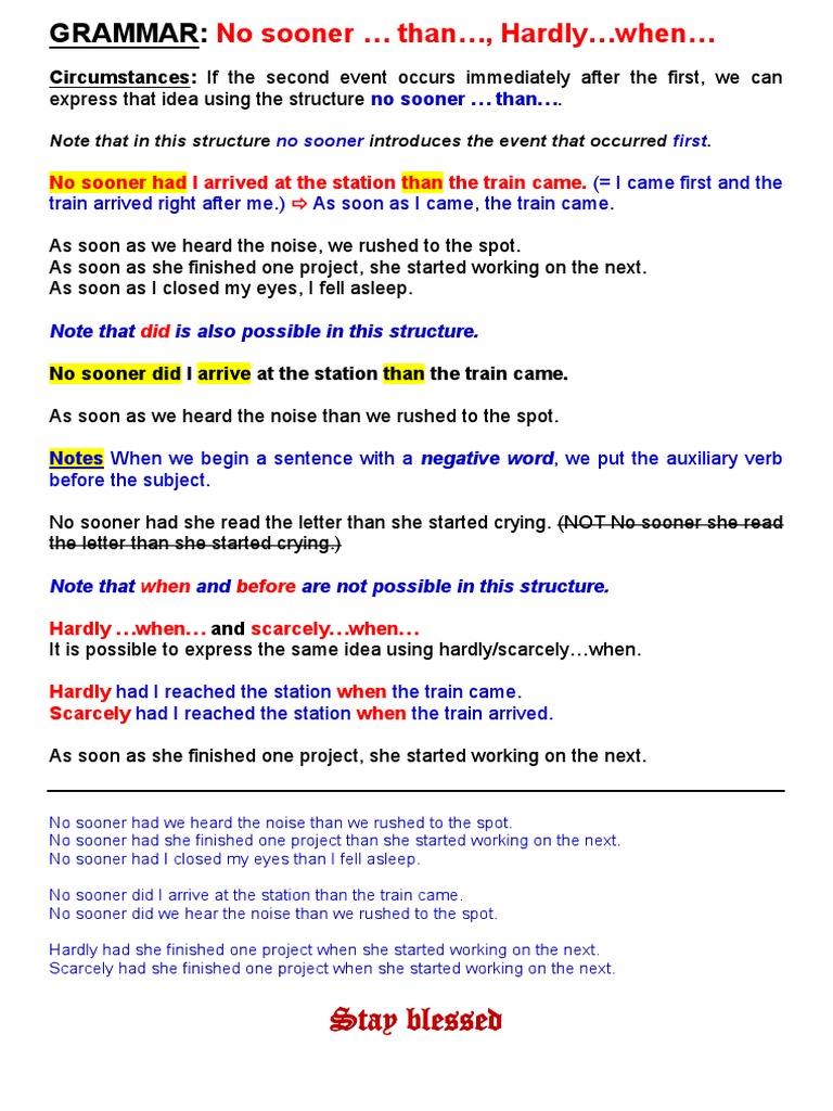 No Sooner | PDF | Language Arts & Discipline