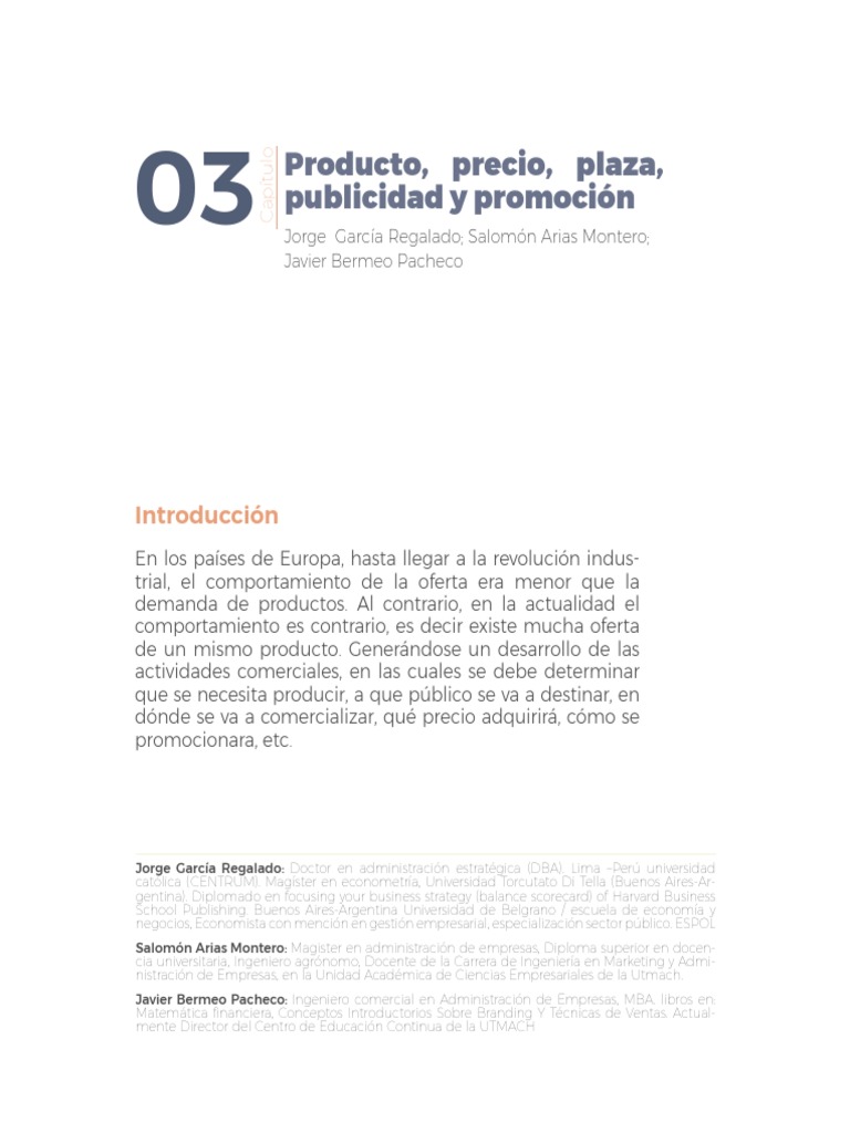 Cap.3-Producto, precio, plaza, publicidad y promoción | PDF | Marketing | Producto (Negocio)