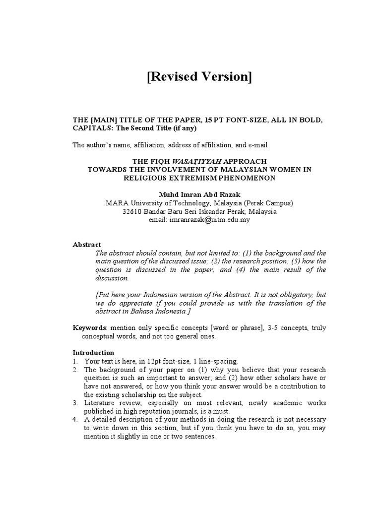 Al-Risalah Template | PDF | Citation | Abstract (Summary)