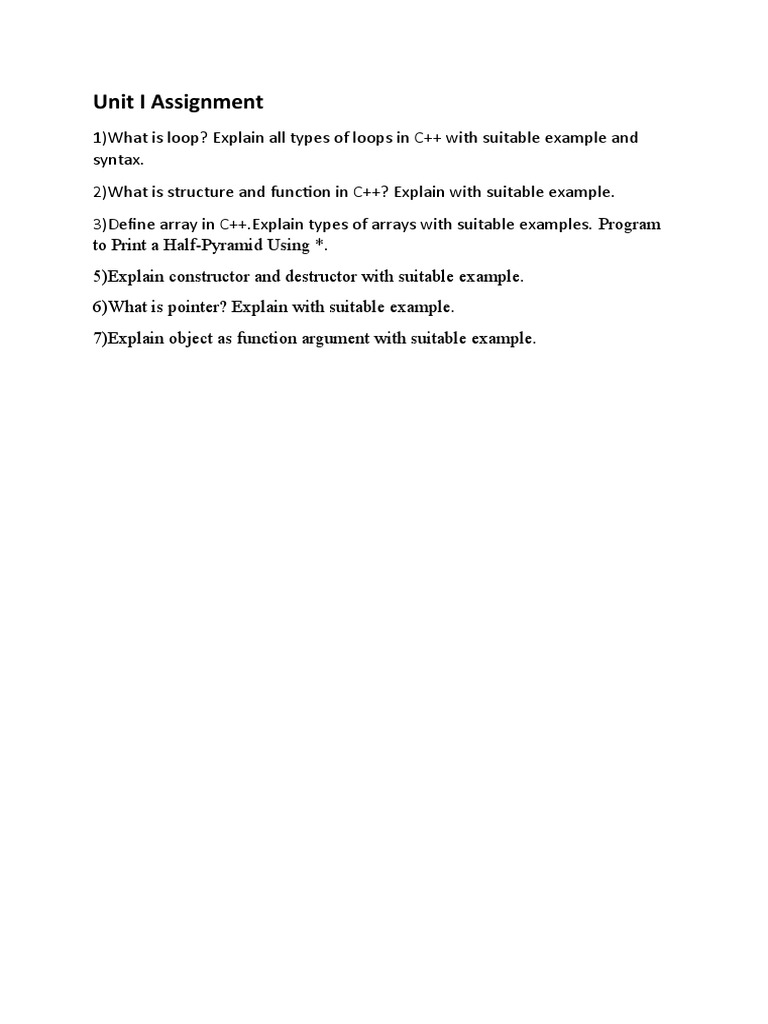 Unit I Assignment C Pdf
