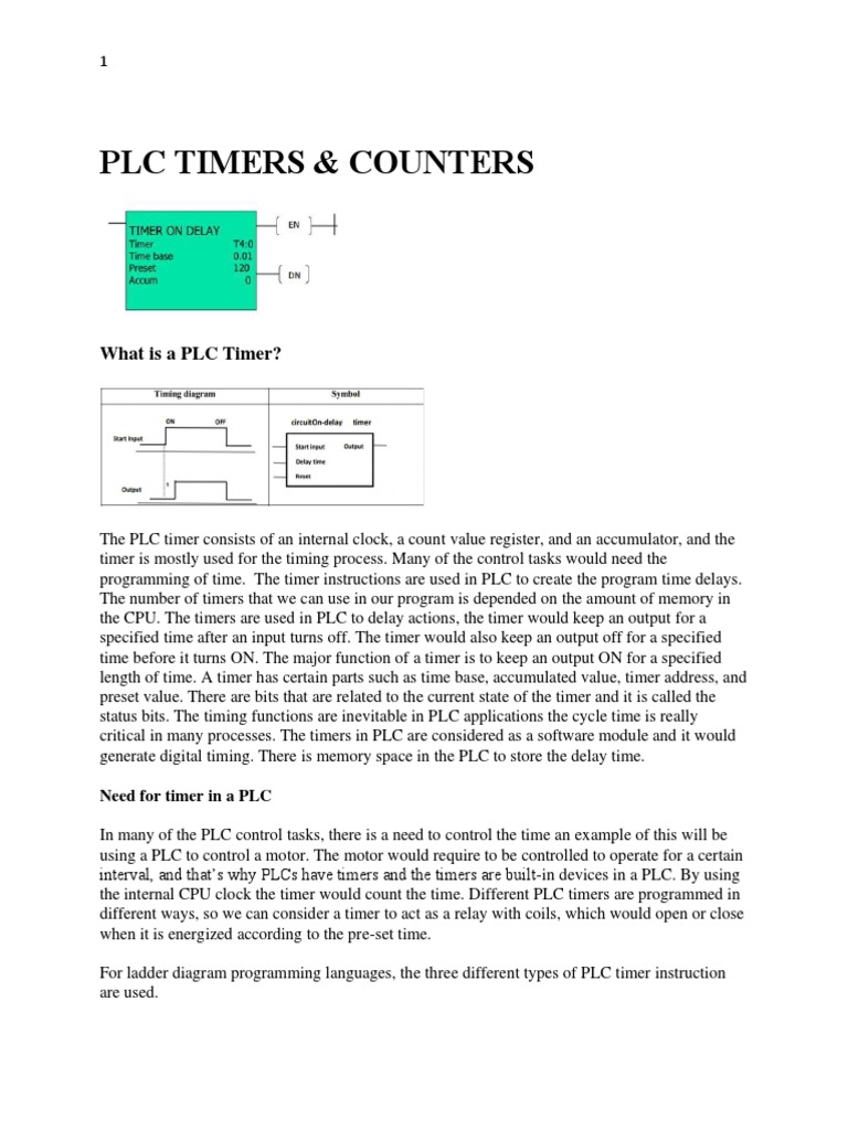 PLC Timers | PDF | Programmable Logic Controller | Timer