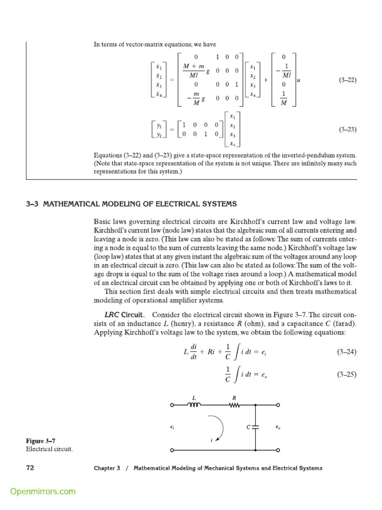 Mathematical Modeling Of Electrical Systems Pdf