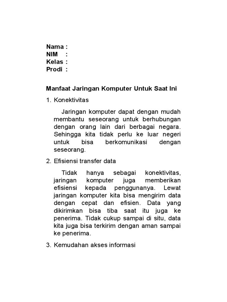 Manfaat Jaringan Komputer | PDF | Ilmu Sosial | Komputer