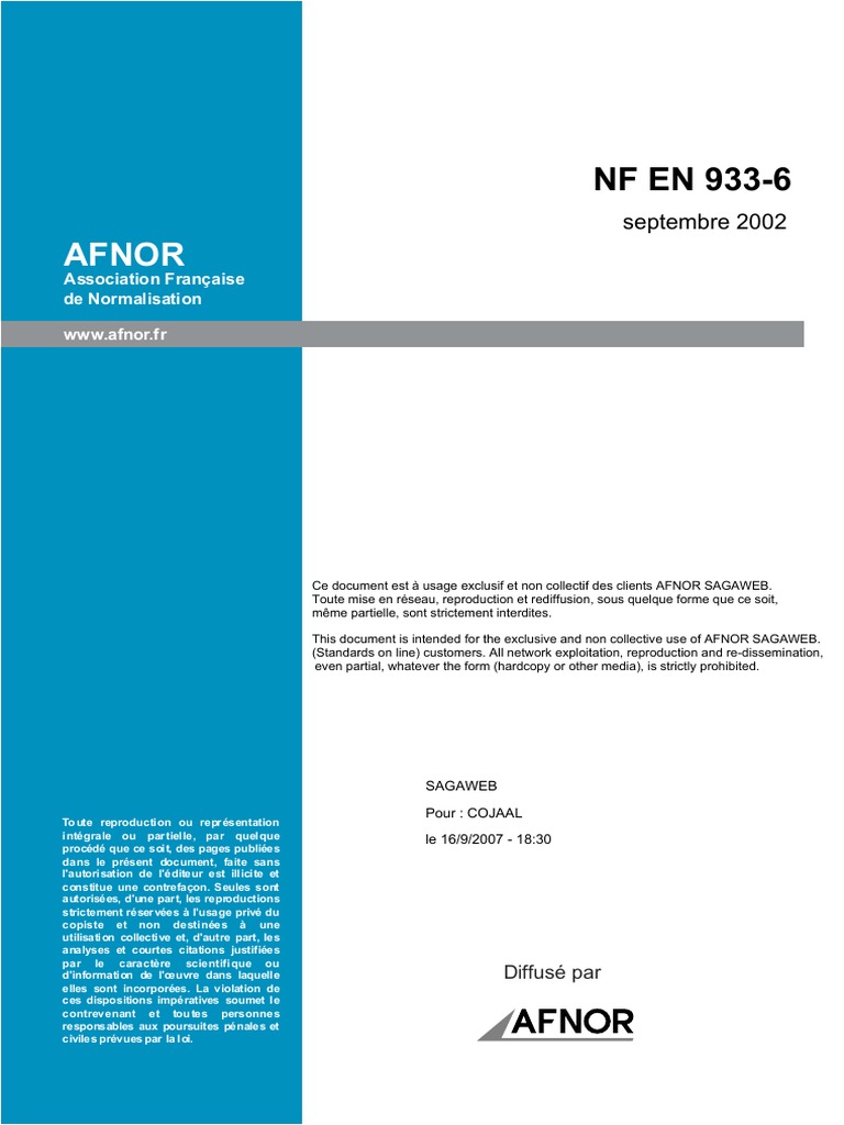 NF EN 933-6 Coefficient D'écoulement Des Granulats | PDF