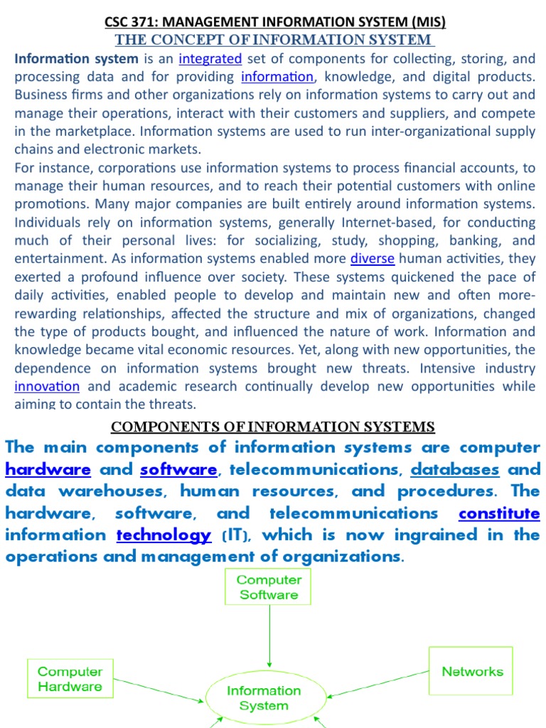 CSC 371 Lecture Note | PDF | Software Development Process | Management Information System