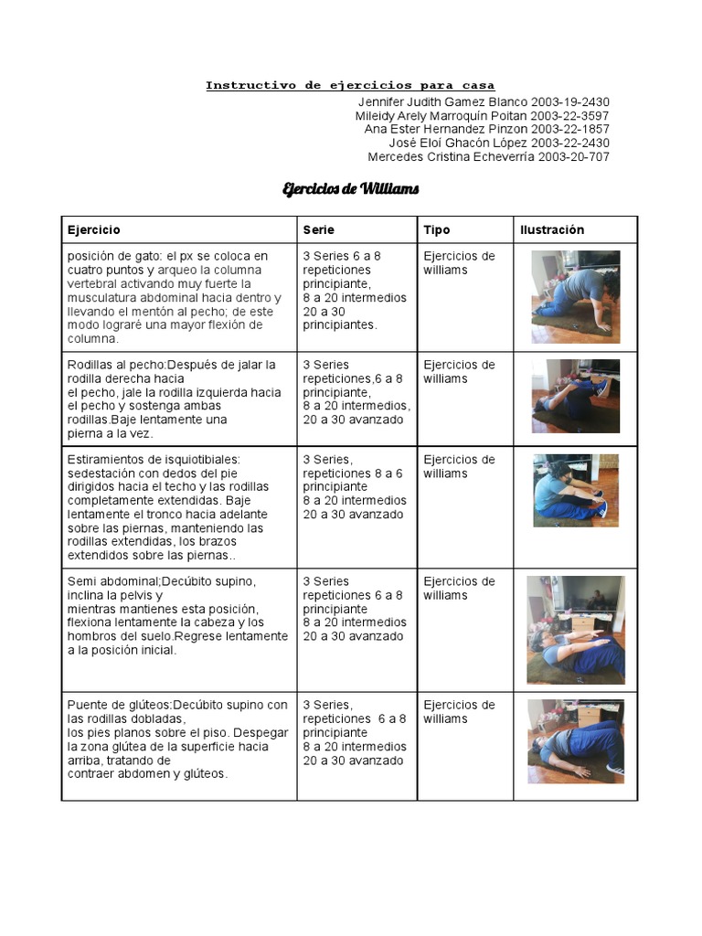 Instructivo de Ejercicios | PDF | Hombro | Rodilla