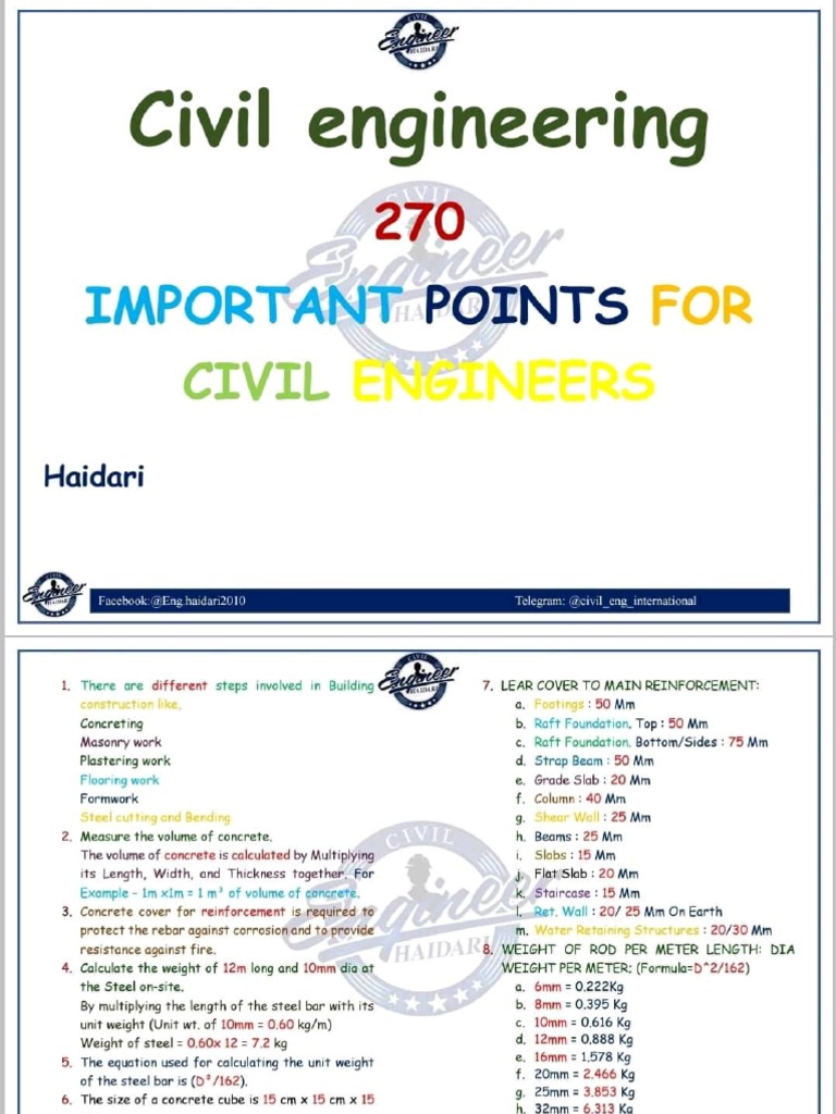 270 Important Point For Civil Engineer | PDF