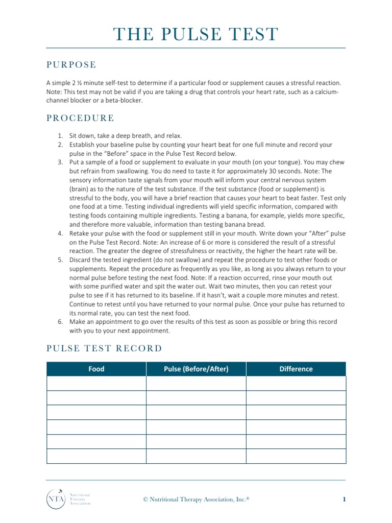 NTC The Pulse Test | PDF | Heart Rate | Heart