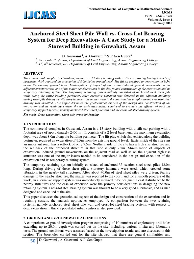 Anchored Steel Sheet Pile Wall vs. Cross-Lot Bracing | Download Free PDF | Deep Foundation ...