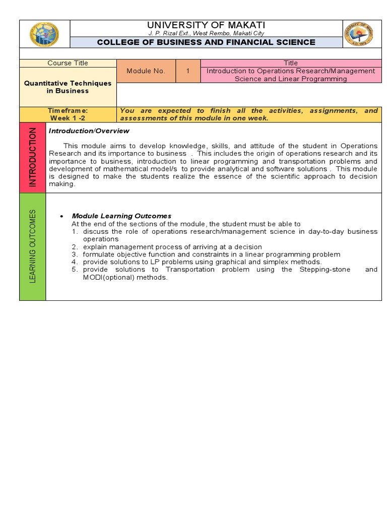 Module 1 | Download Free PDF | Mathematical Optimization | Equations