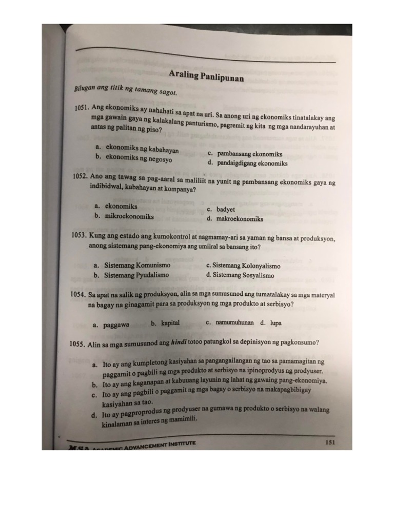 Filipino Philosophy Multiple Choice | PDF | Plato | Epistemology