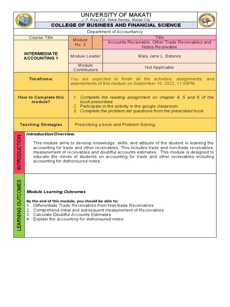 Accounting for Trade Receivables | PDF | Business | Learning