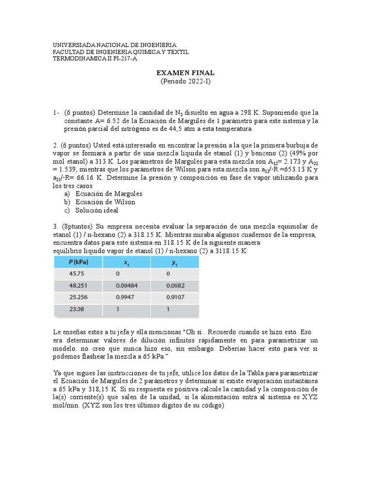 Final Termo Ii 22 I | PDF | Ciencia y matemáticas