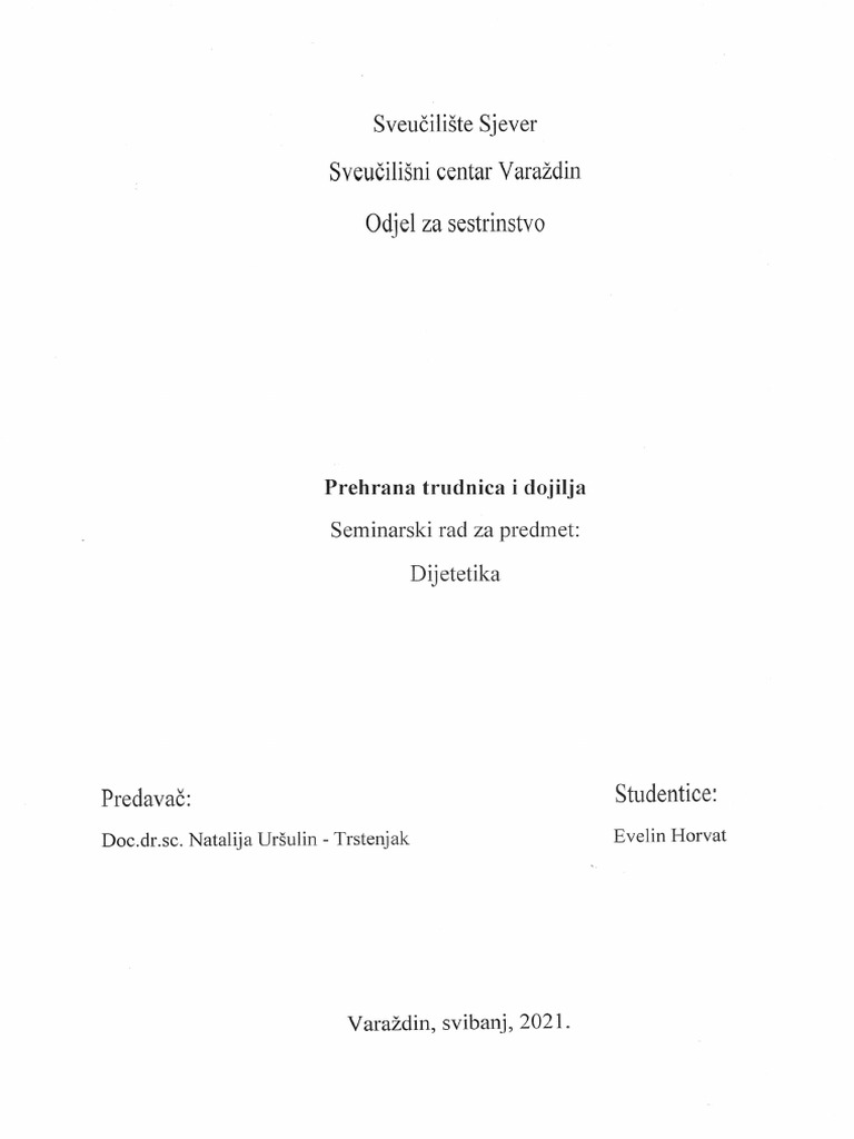 Prehrana Dojilja | PDF