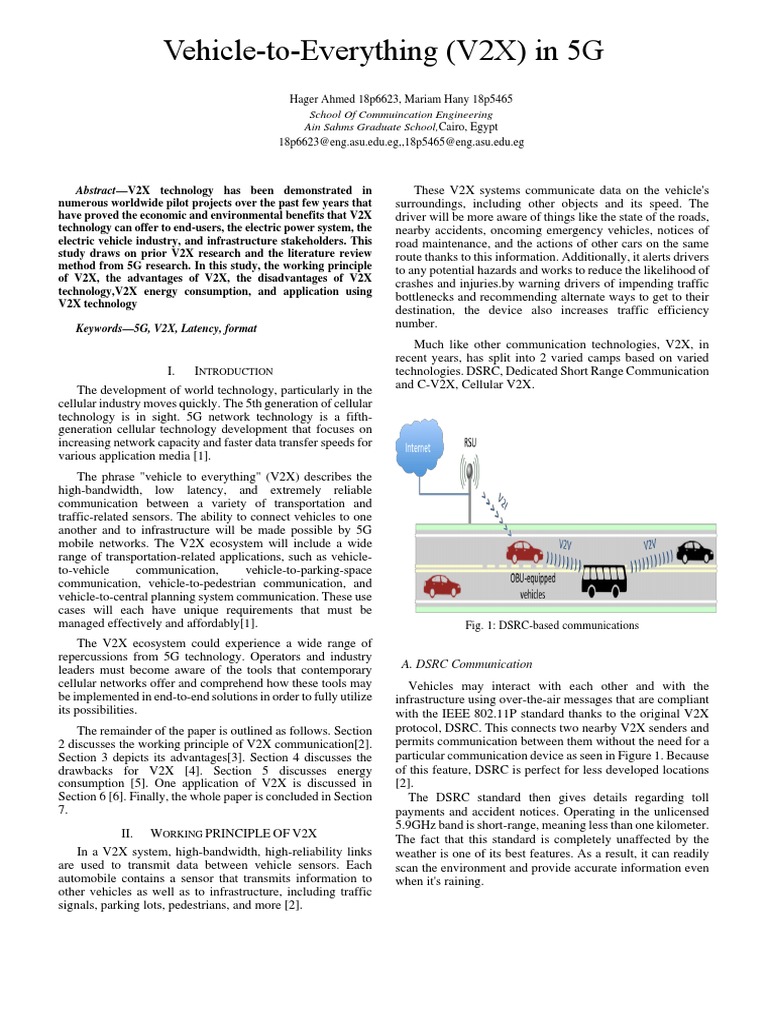 An In-Depth Analysis of Vehicle-to-Everything (V2X) Communication in 5G ...