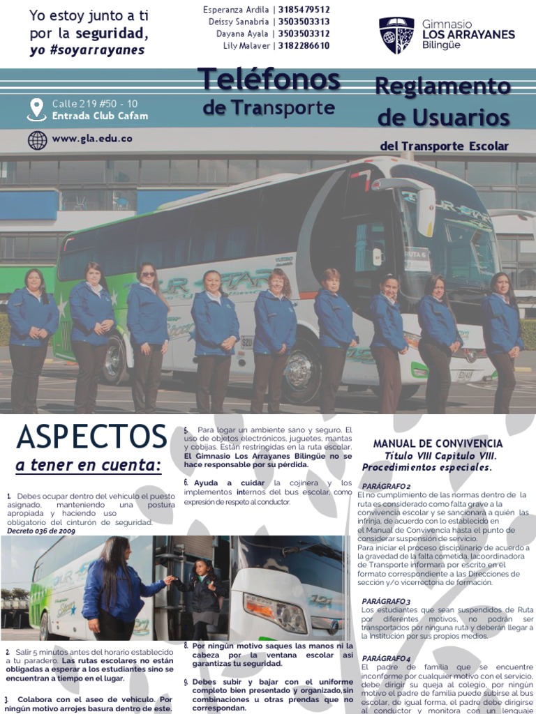 Normas de Comportamiento en Transporte Escolar | PDF