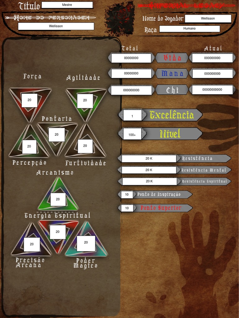 Ficha Modelo Infernal Legacy | PDF