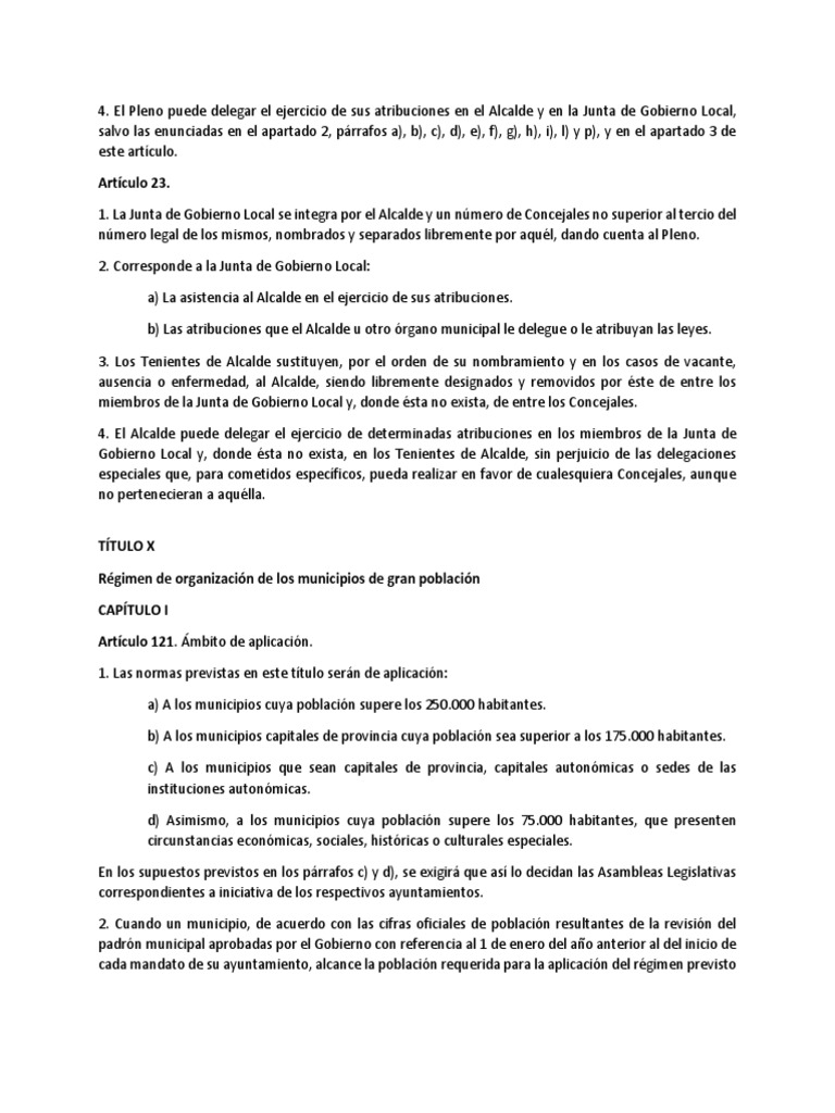 Esquema Ley 7/1985 sobre Municipios | PDF | Alcalde | Gobierno local