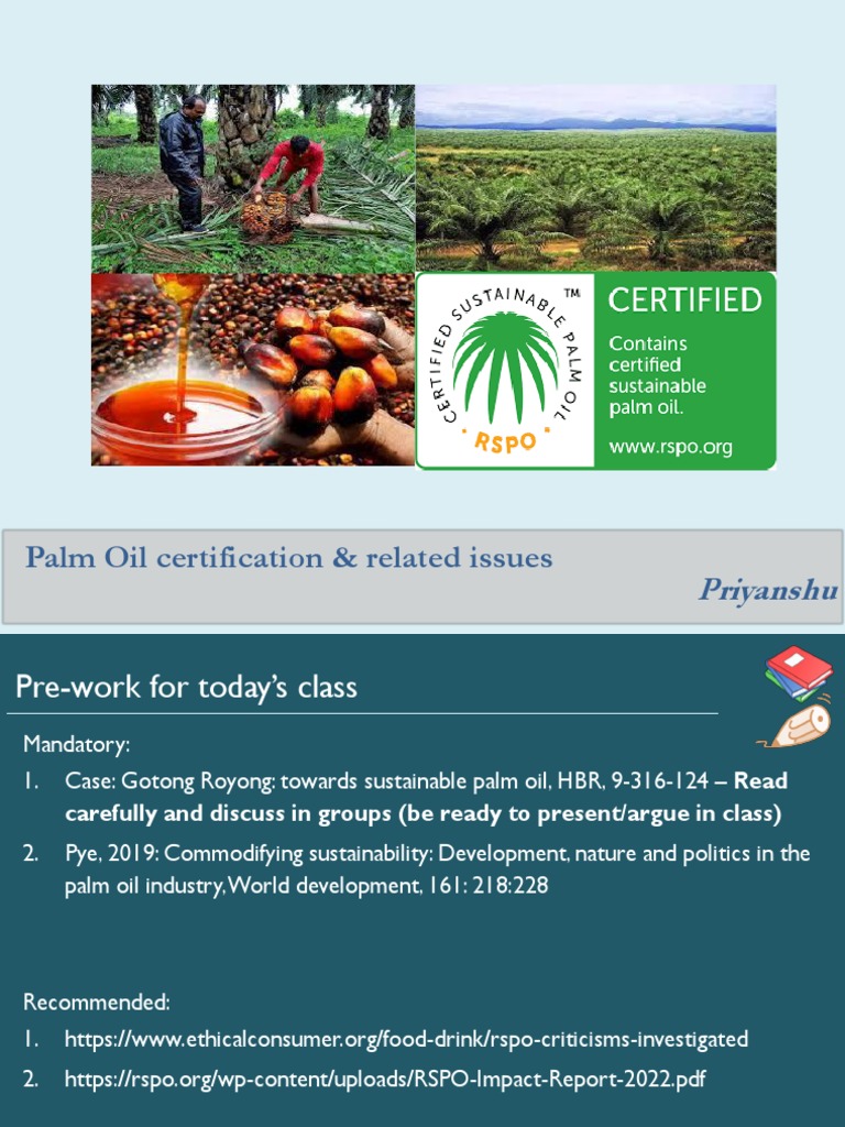 Palm Oil Certification - Vsent | PDF | Palm Oil | Natural Environment