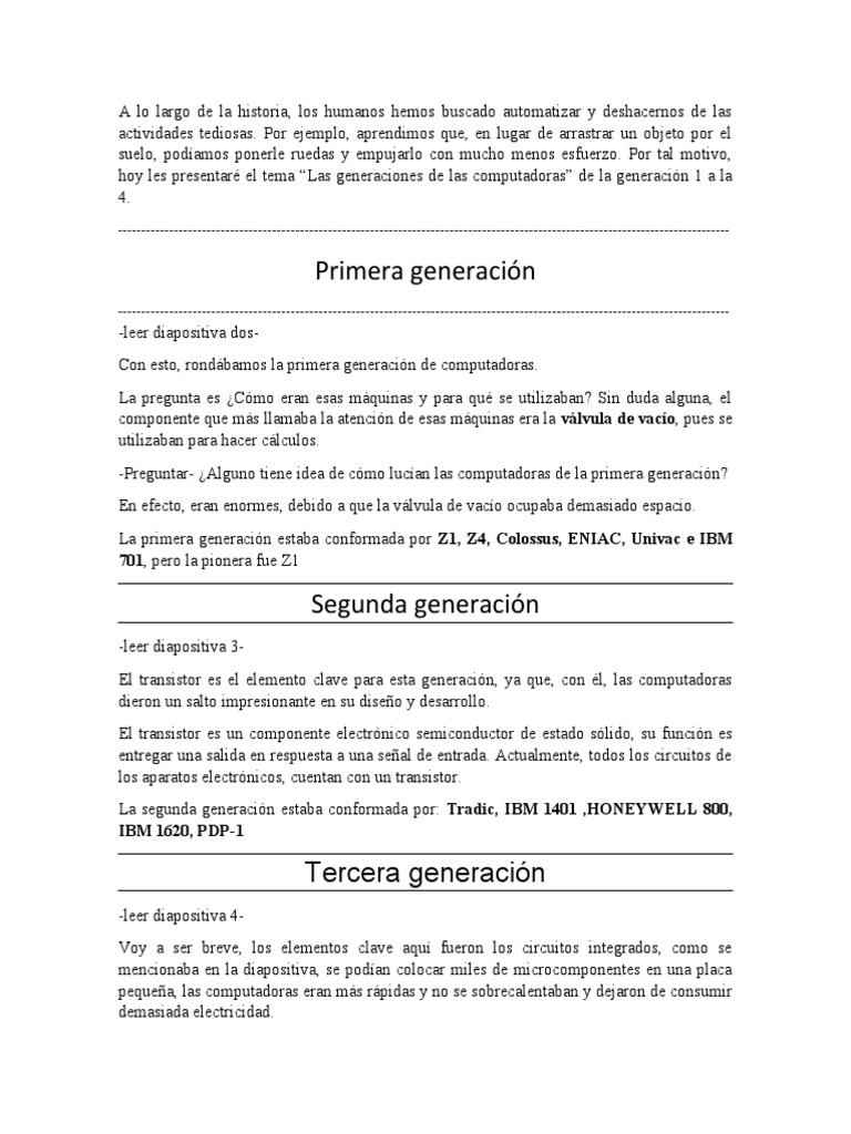Guión Exposición Tecnología | PDF | Electrónica | Tecnología de información y comunicaciones