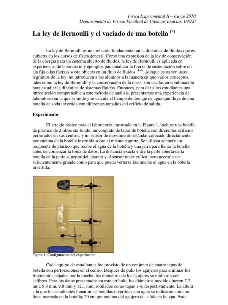La Ley de Bernoulli en Una Botella | PDF | Masa | Viscosidad