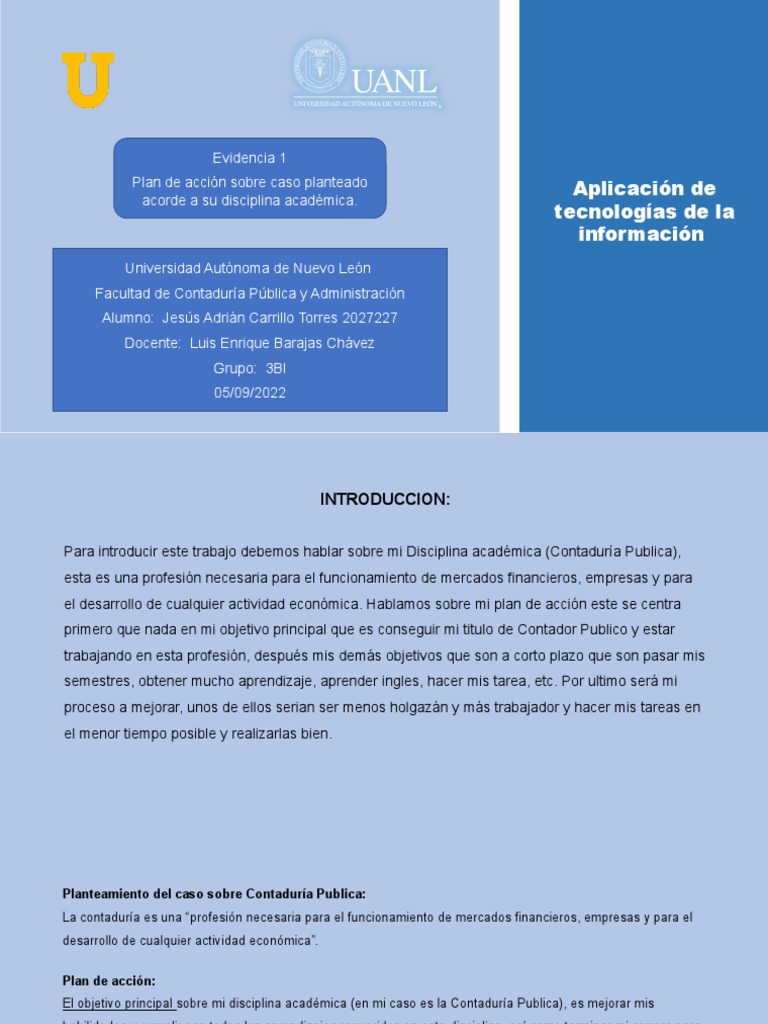 Ev1 CarrilloJesús Tecnologias | PDF | Contador | Aprendizaje