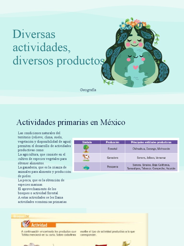 Diversas Actividades, Diversos Productos. 4° | PDF