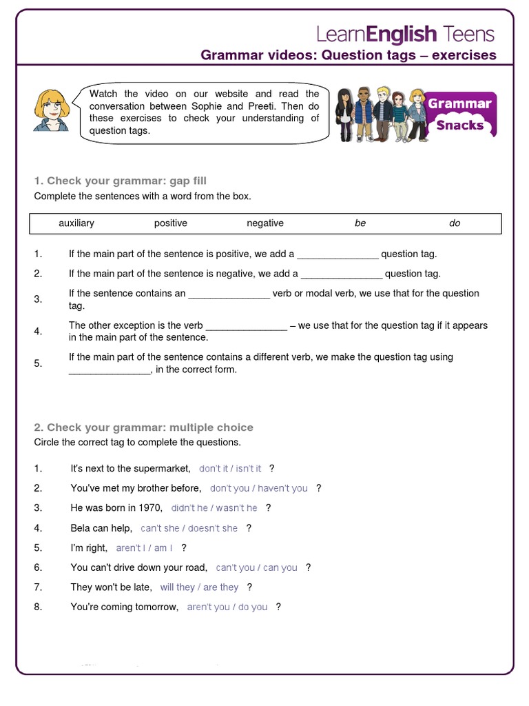 Gs Question Tags - Exercises | PDF