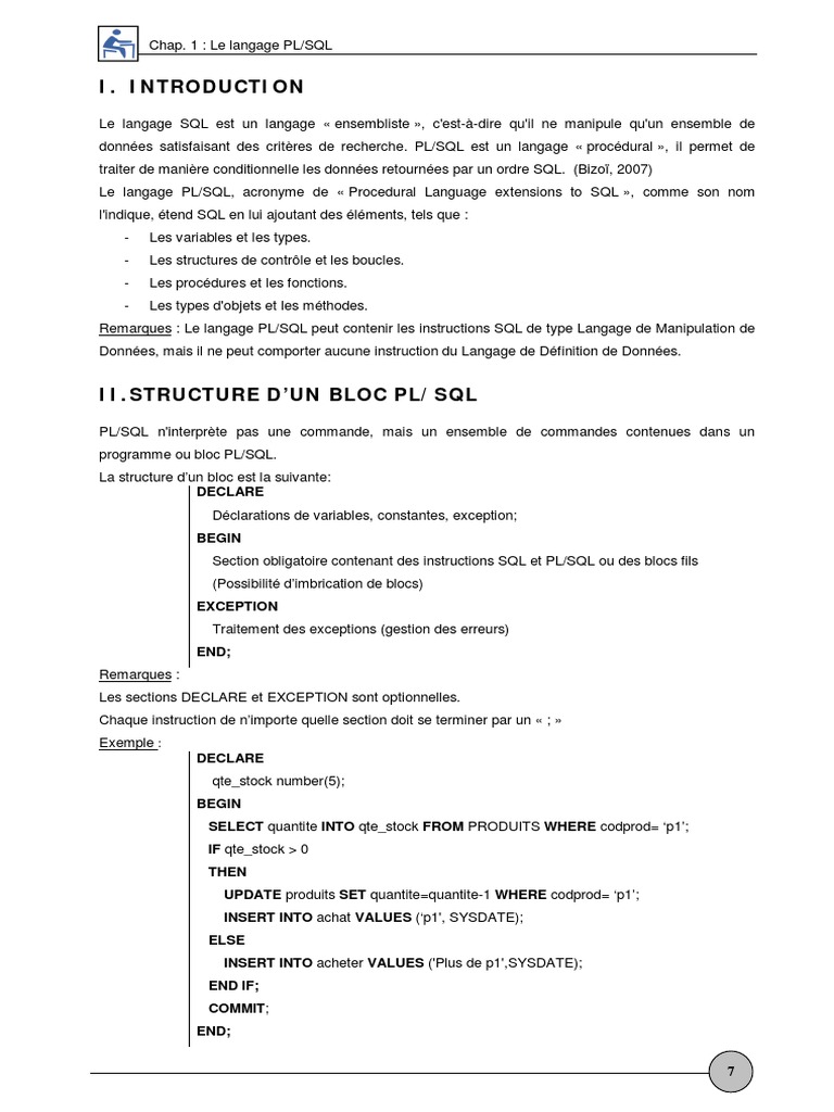 Cours SGBD | PDF | SQL | PL/SQL