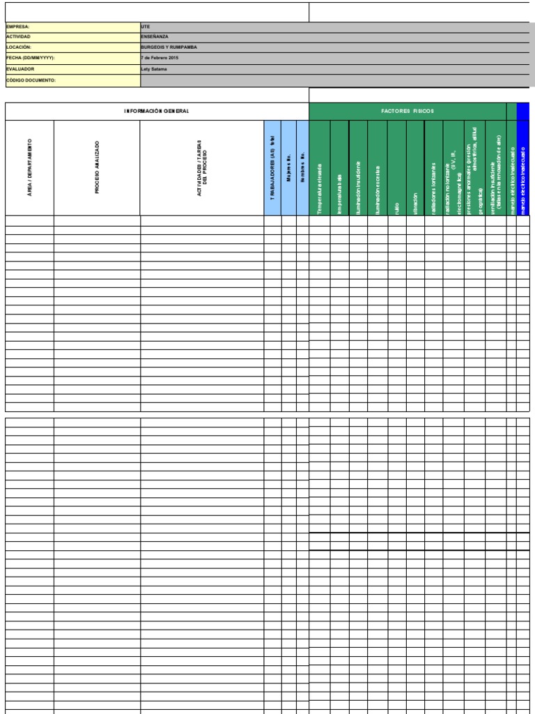 Matriz para Evaluacion de Riesgos Insht | PDF | Riesgo | Química