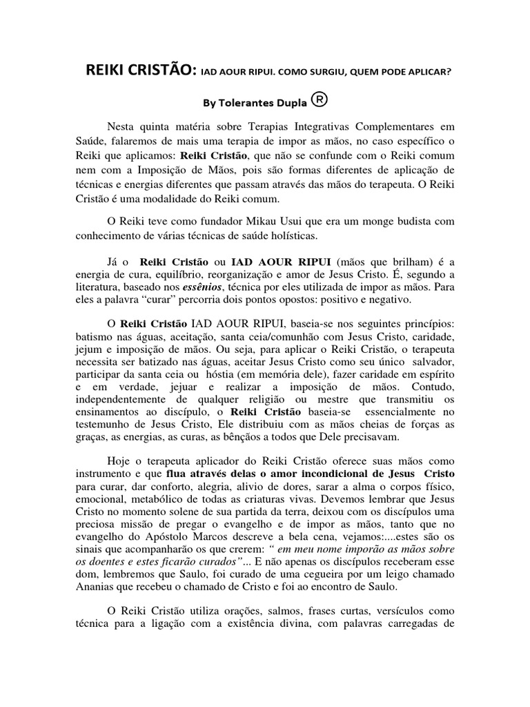 Reiki Cristão | PDF | Reiki | Jesus